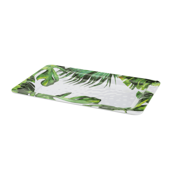 Bandeja Retangular Melamina Leaves 35X21cm - Bon Gourmet - coqueluchecasa