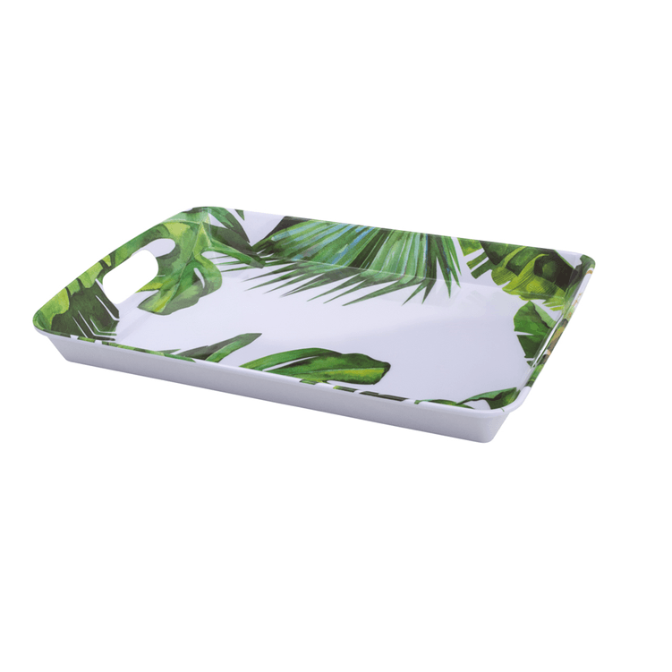 Bandeja Retangular Melamina Com Alça Leaves 47X33,5Cm - Bon Gourmet ...