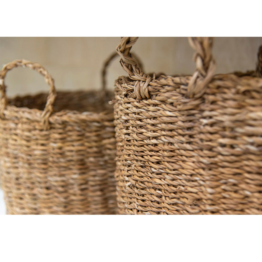 Cesto Seagrass Com Alça 25X25cm - Manik - coqueluchecasa