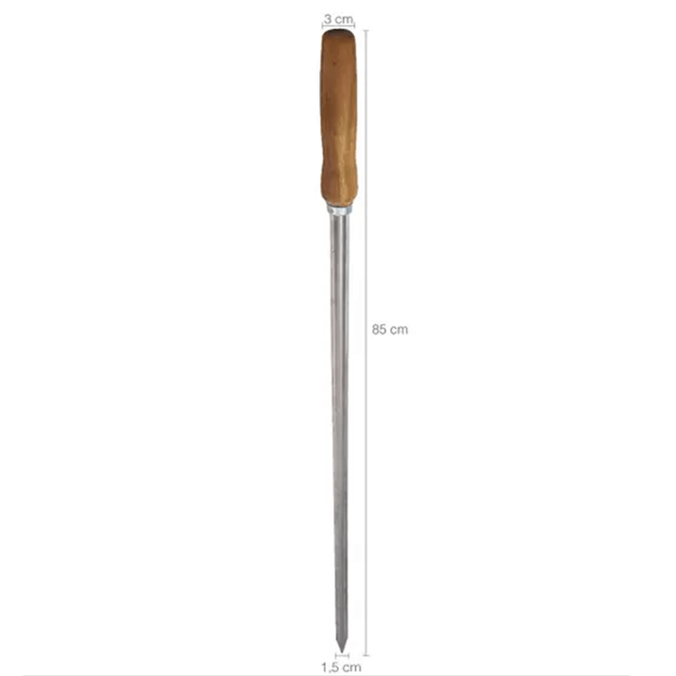 Espeto De Churrasco Em Inox 85Cm - Taumer - coqueluchecasa