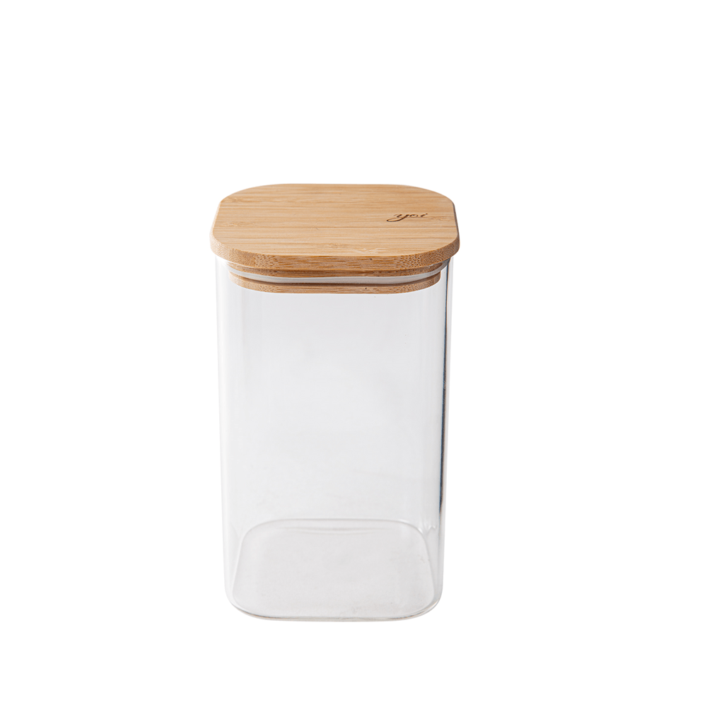 Kit Com 4 Potes Quadrados Herméticos De Vidro G - Yoi - coqueluchecasa